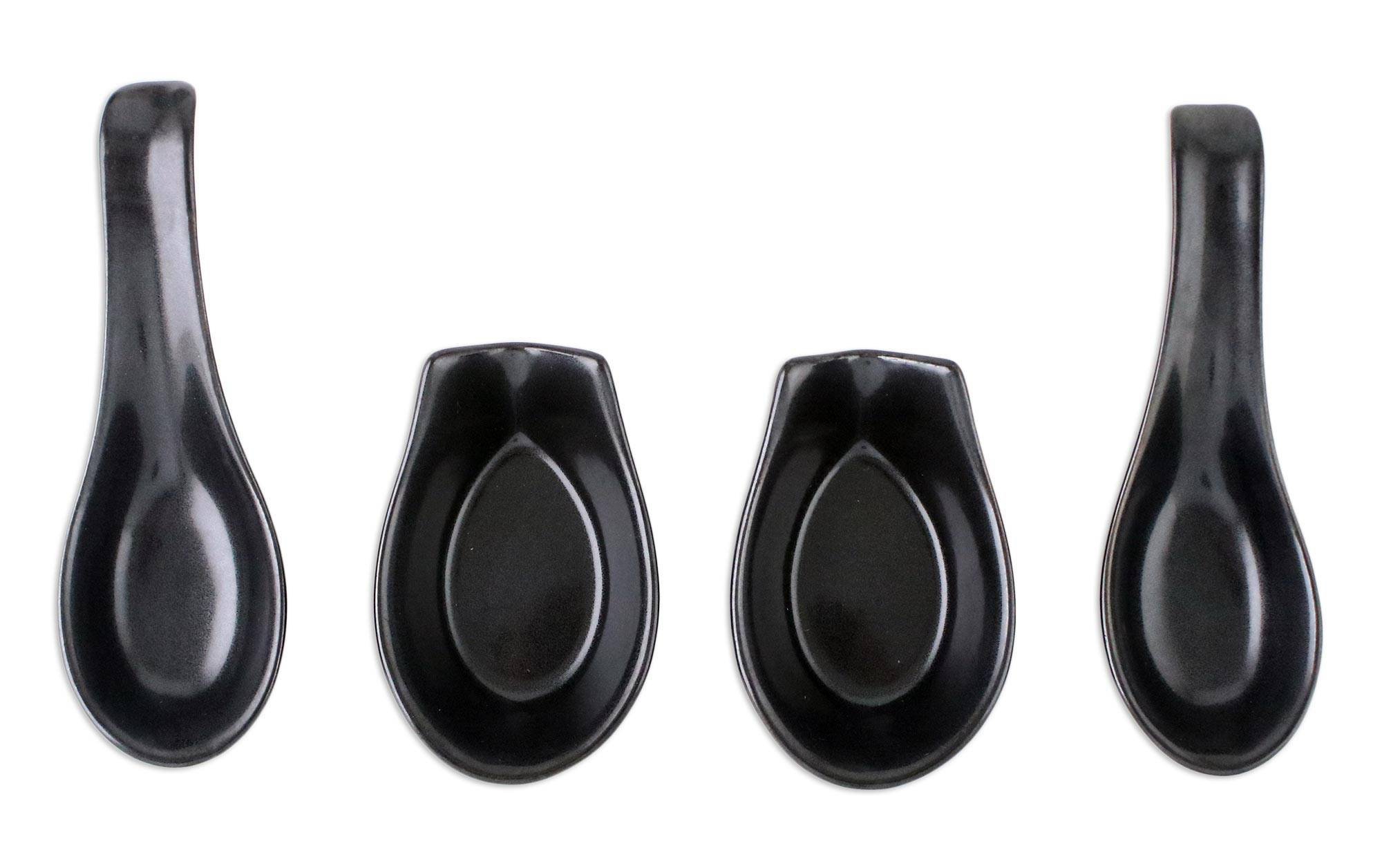 Red Barrel Studio Subtle Flavour Ceramic Spoons With Rests (Pair ...