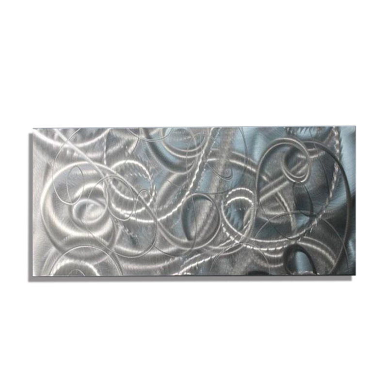 Orren Ellis Silver Delight Metal Wall Art - 24" x 10" - Modern ...