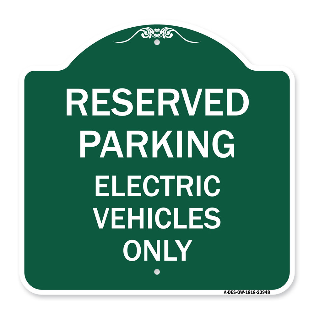 Signmission Designer Series Sign - For Electrical Cars Reserved Parking ...