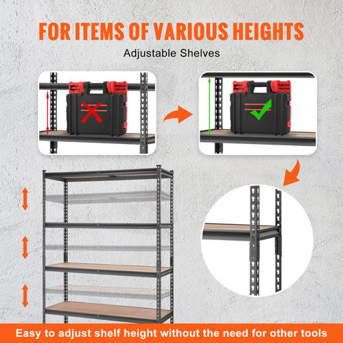 Rebrilliant Mariapaula Steel Height -Adjustable Shelving Unit & Reviews ...