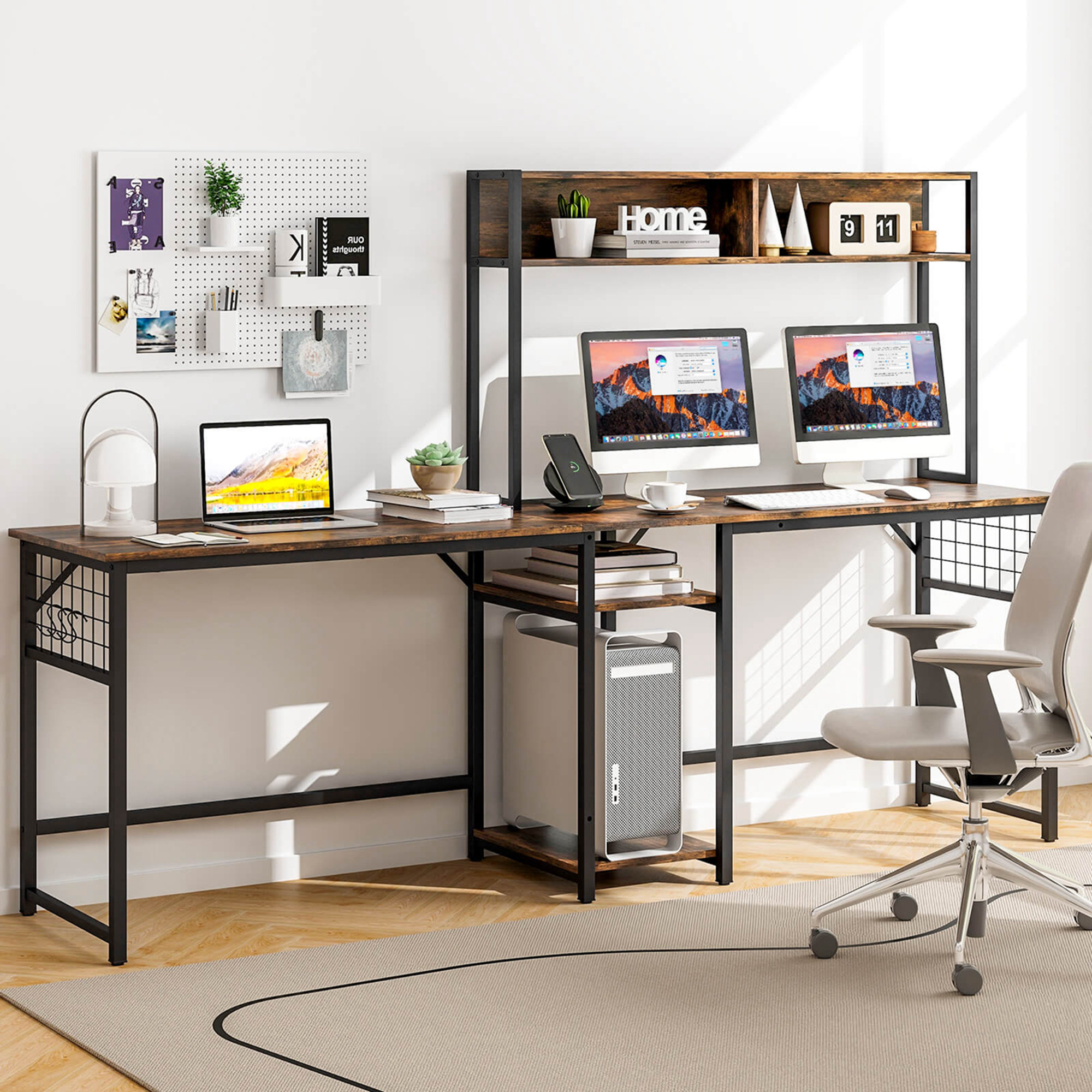 Inbox Zero Magdali L-Shaped Metal Base Computer Desk | Wayfair