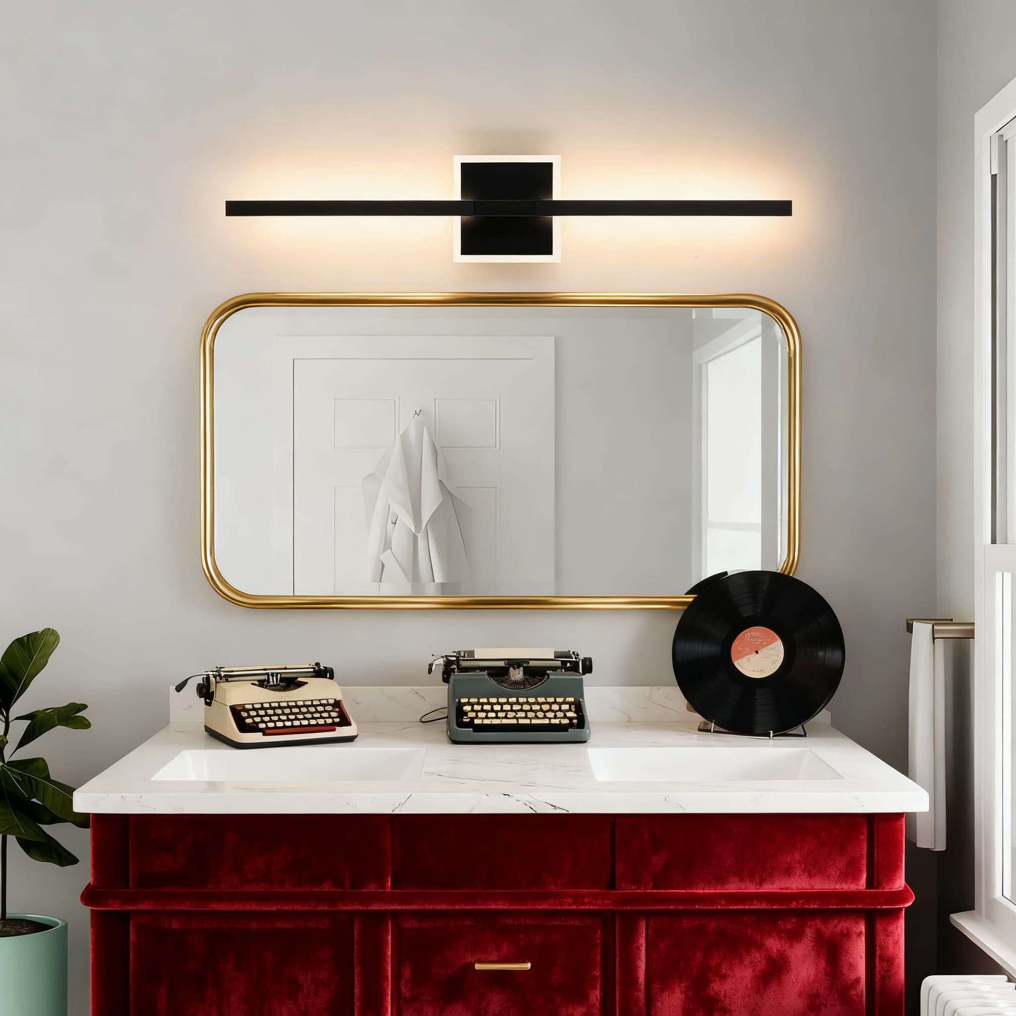 Ivy Bronx Modern 24-Inch LED Bathroom Vanity Light With 5CCT Adjustable ...