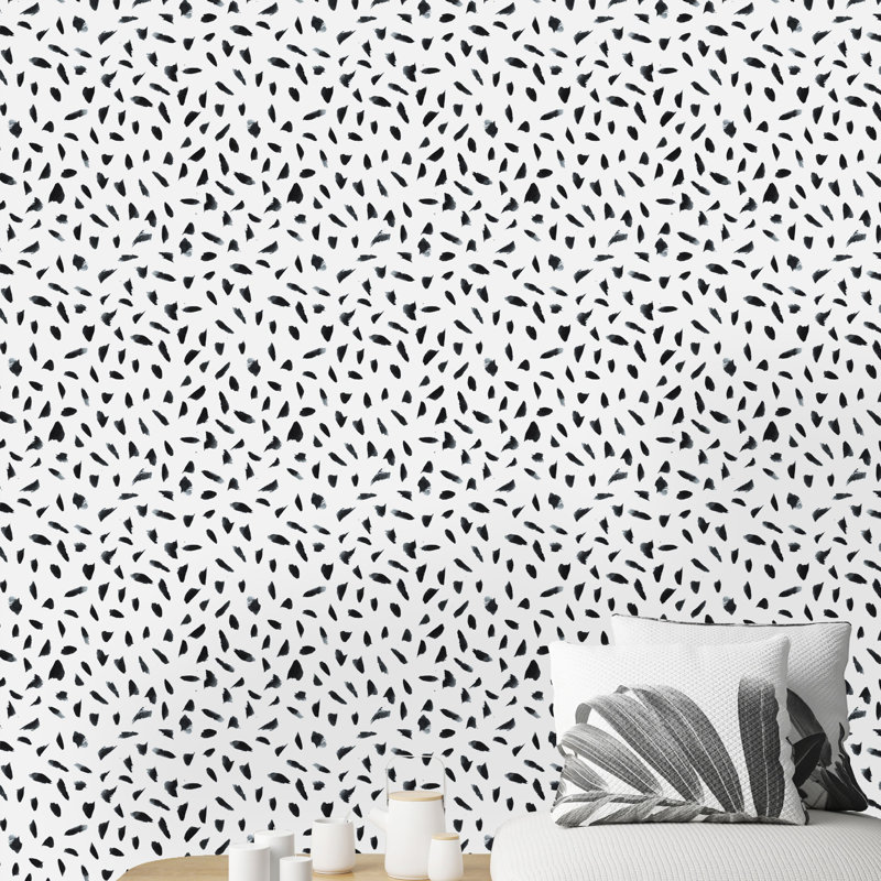 Hokku Designs Aquanetta Brush Strokes Peel and Stick Wallpaper Roll ...