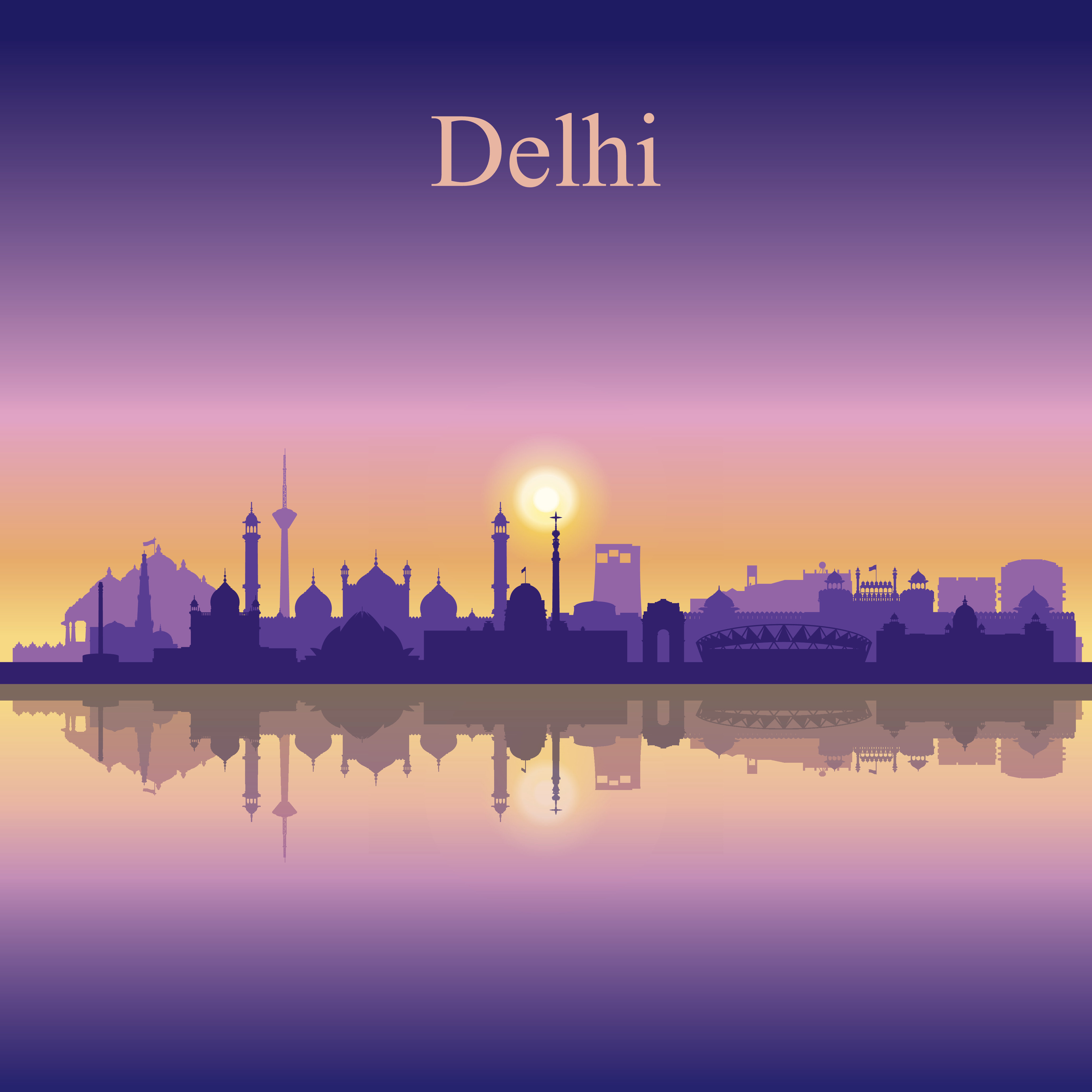 Hokku Designs Delhi City Skyline - Wrapped Canvas Graphic Art | Wayfair