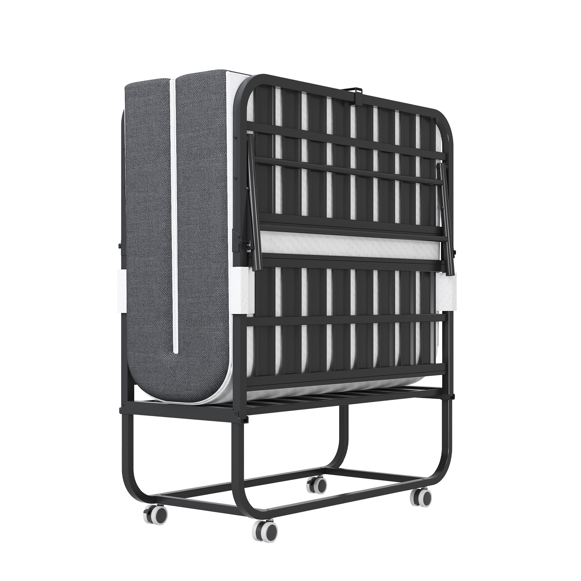 Latitude Run® Durable Metal Bed Frame with Memory Foam Mattress and 360 ...