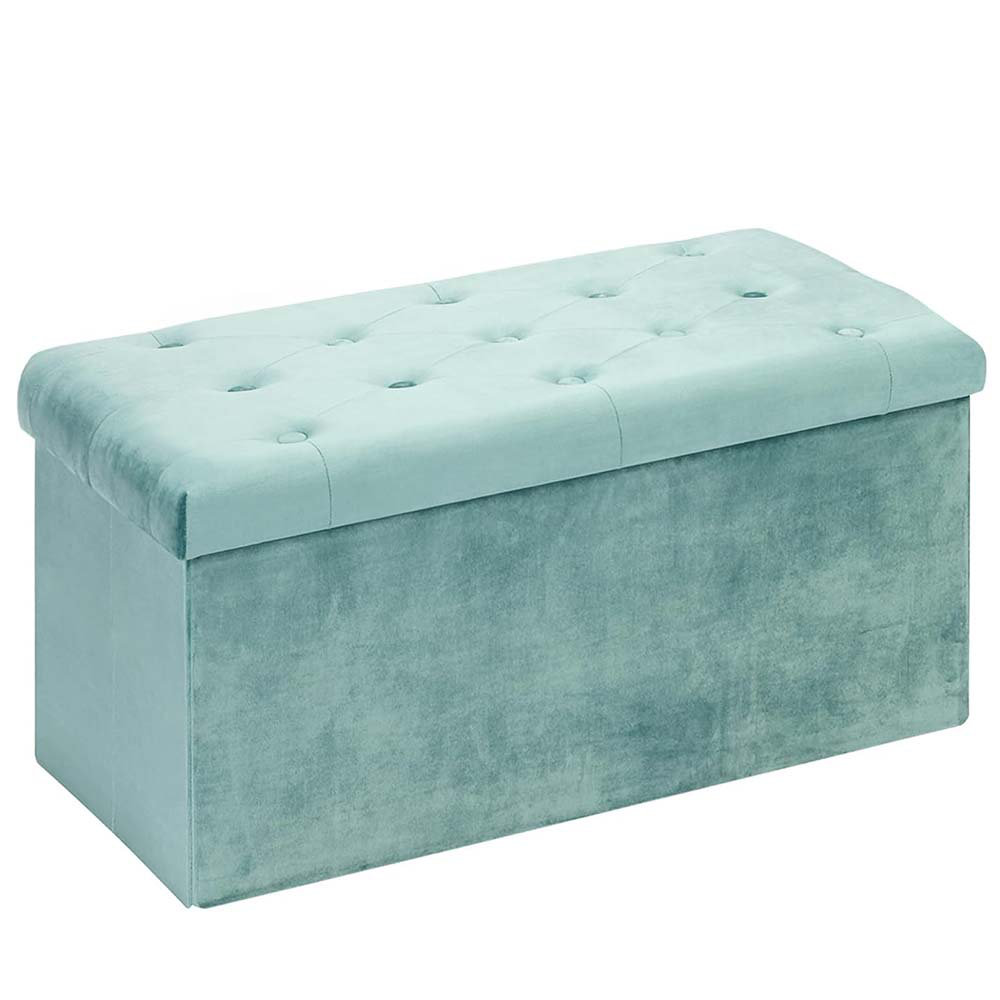 Mercer41 Folding Storage Ottoman, Long Ottomans Shoes Bench, Velvet ...