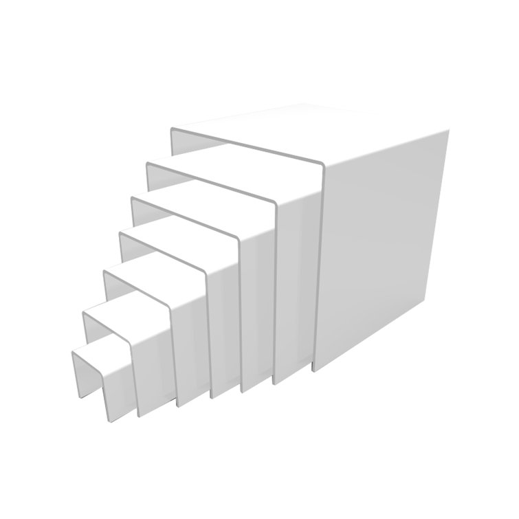 Latitude Run® 7 Riser Combo Cube 3-Sided Blue Plexiglass Pedestal ...