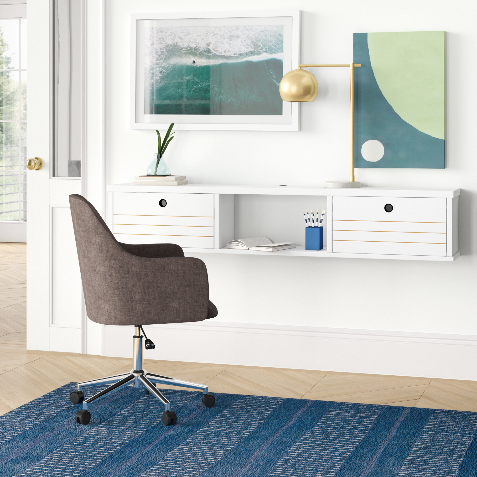 Wade Logan® Oglethorpe Floating Desk & Reviews | Wayfair