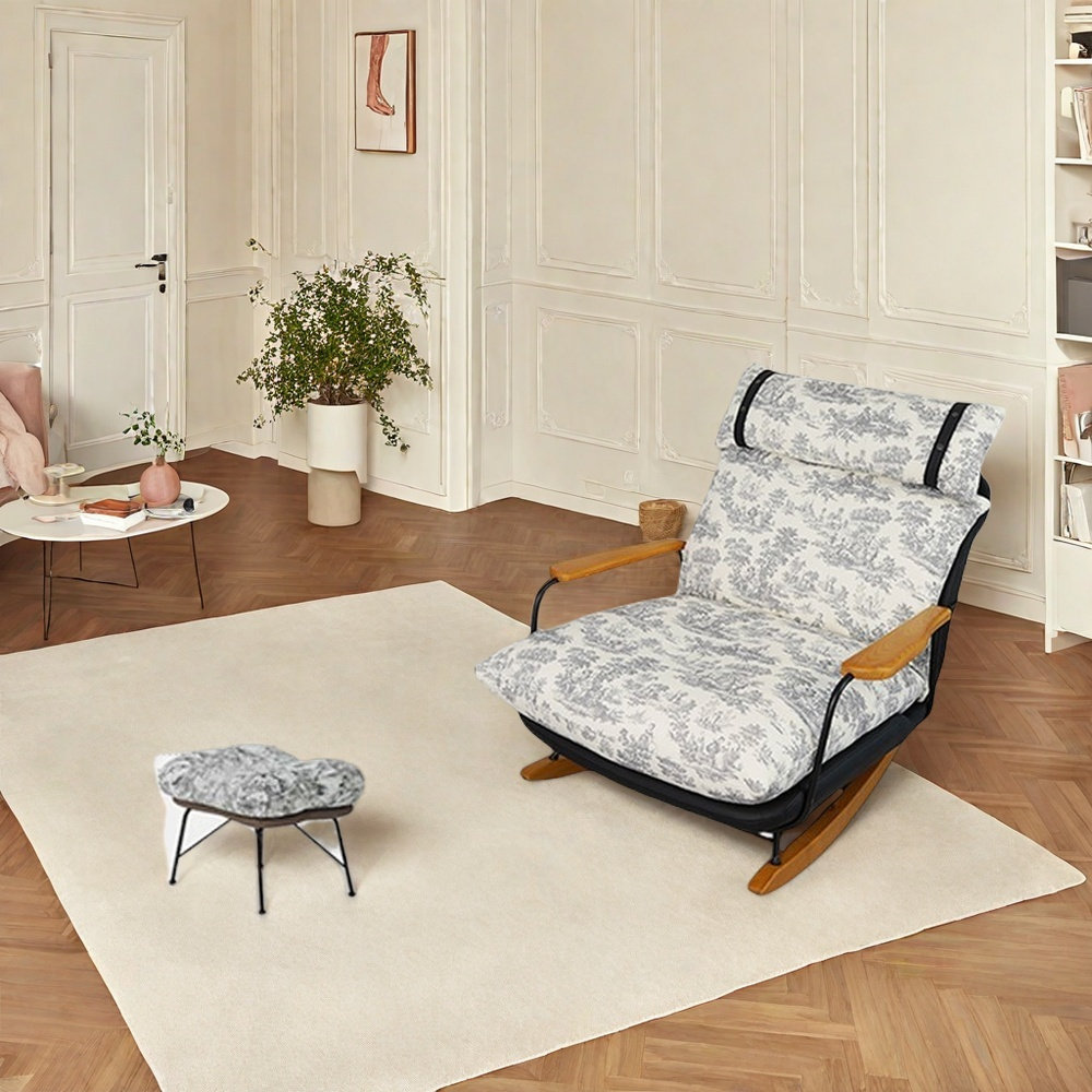 Your Favorite Celebrities Light luxury ink knit rocking chair | Wayfair