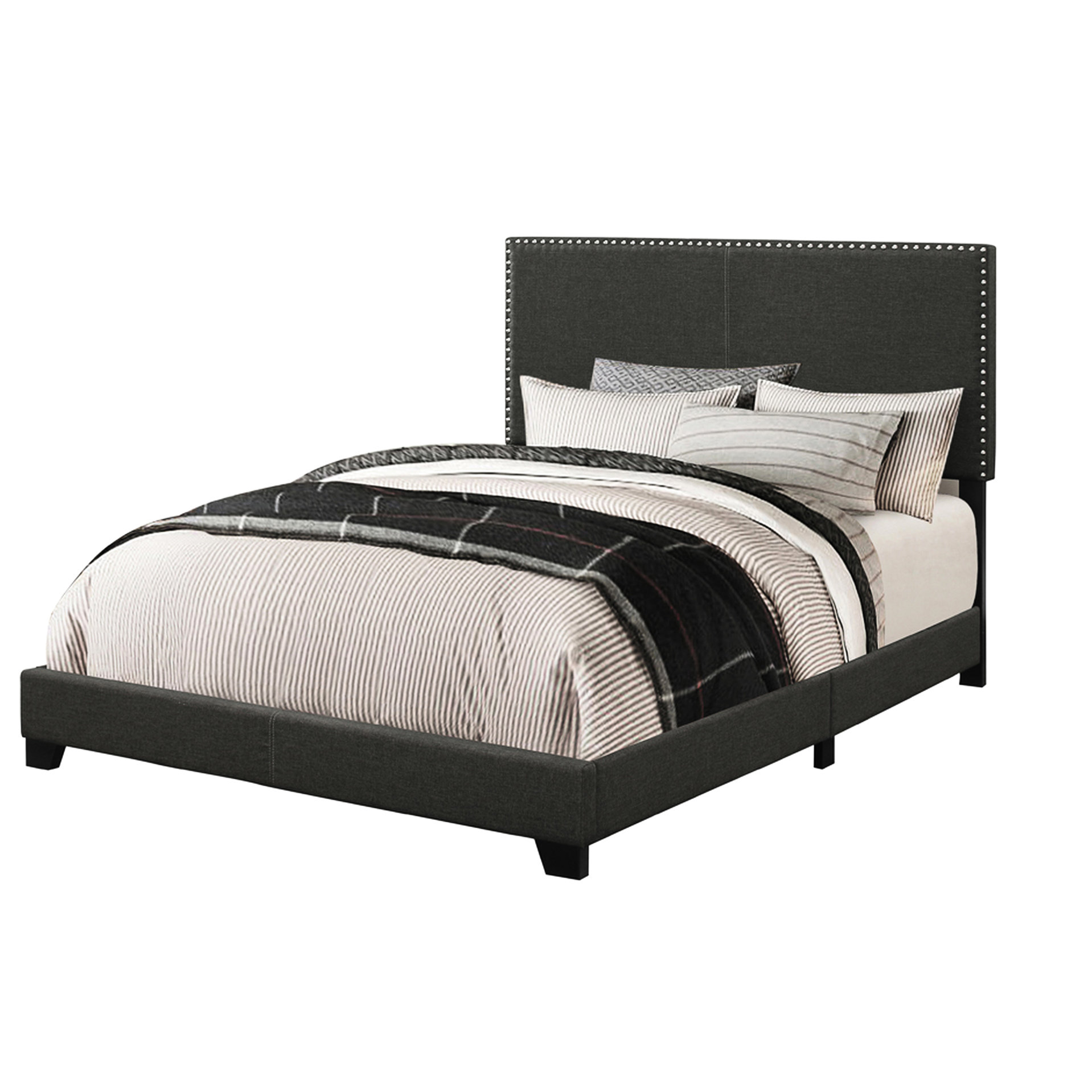 Latitude Run® King Bed, Charcoal Colour, Upholstered Panel Type ...