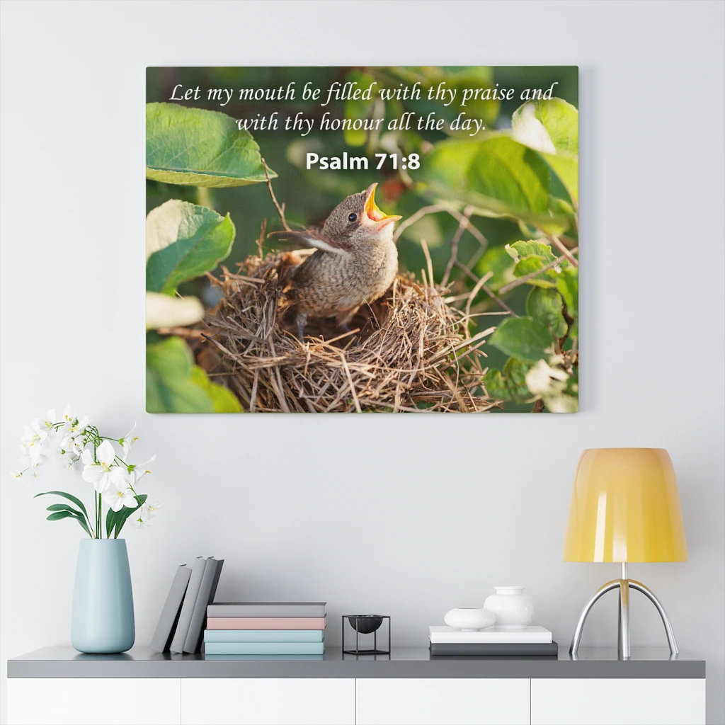 Trinx Praise and Honour Psalm 71:8 Christian Home Decor Scripture Art ...