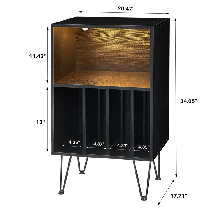 George Oliver Audio Rack with LED Lights & Reviews | Wayfair
