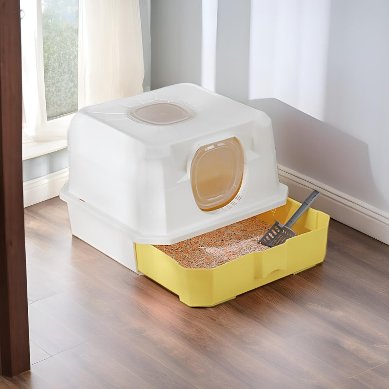 Tucker Murphy Pet™ Cat Litter Basin, Top In, Oversized, Fully Enclosed ...