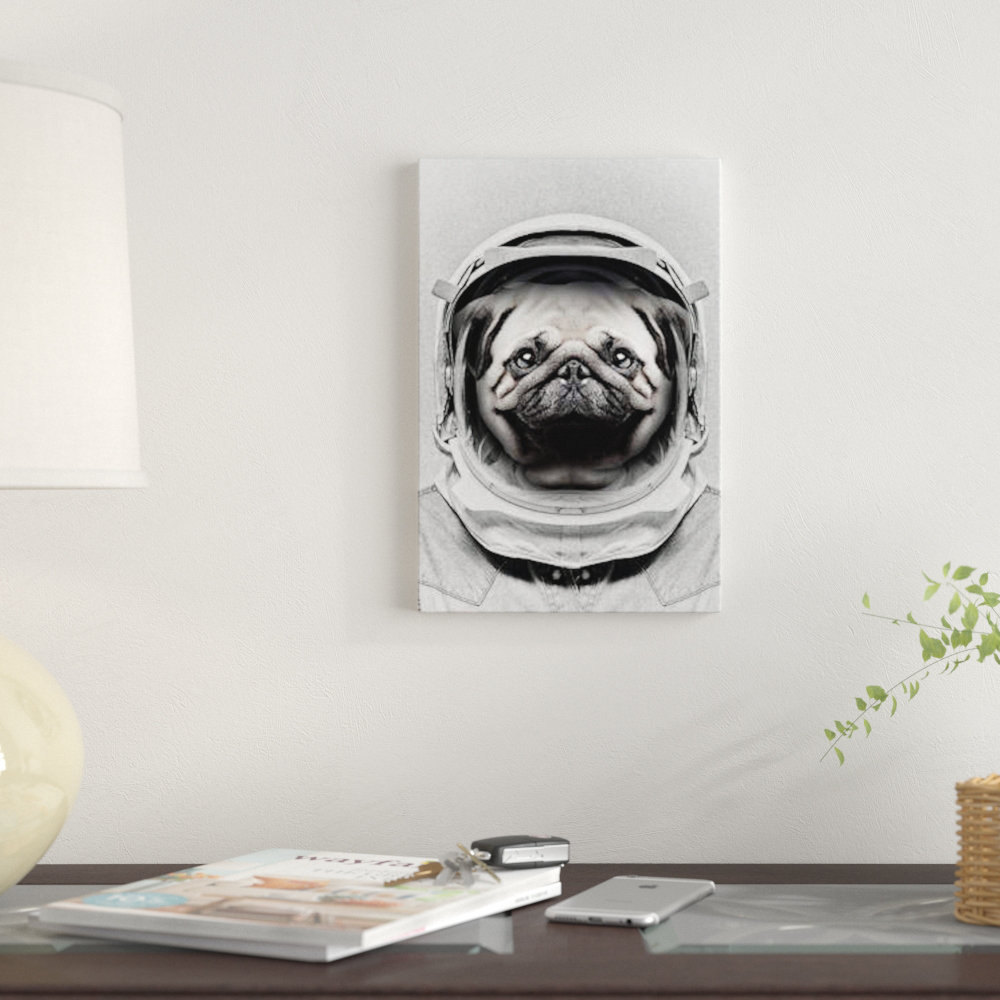 East Urban Home 'Puggly Pawstrong Astro Dog' Graphic Art Print on ...