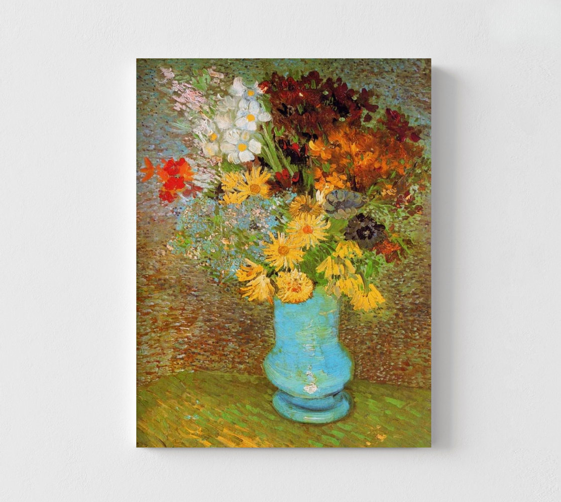 WeFrameArt Vase Daisies And Anemones By Vincent Van Gogh, Floral Wall ...