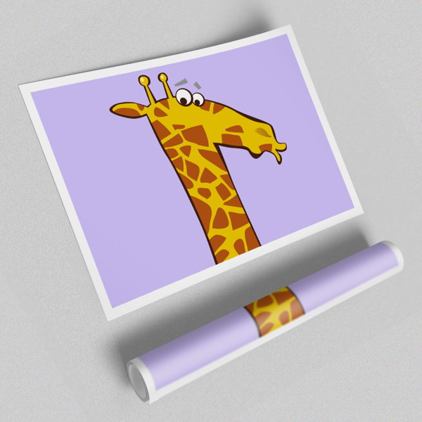 East Urban Home Funny Confused Zebra Lilac Childrens - Unframed Graphic ...