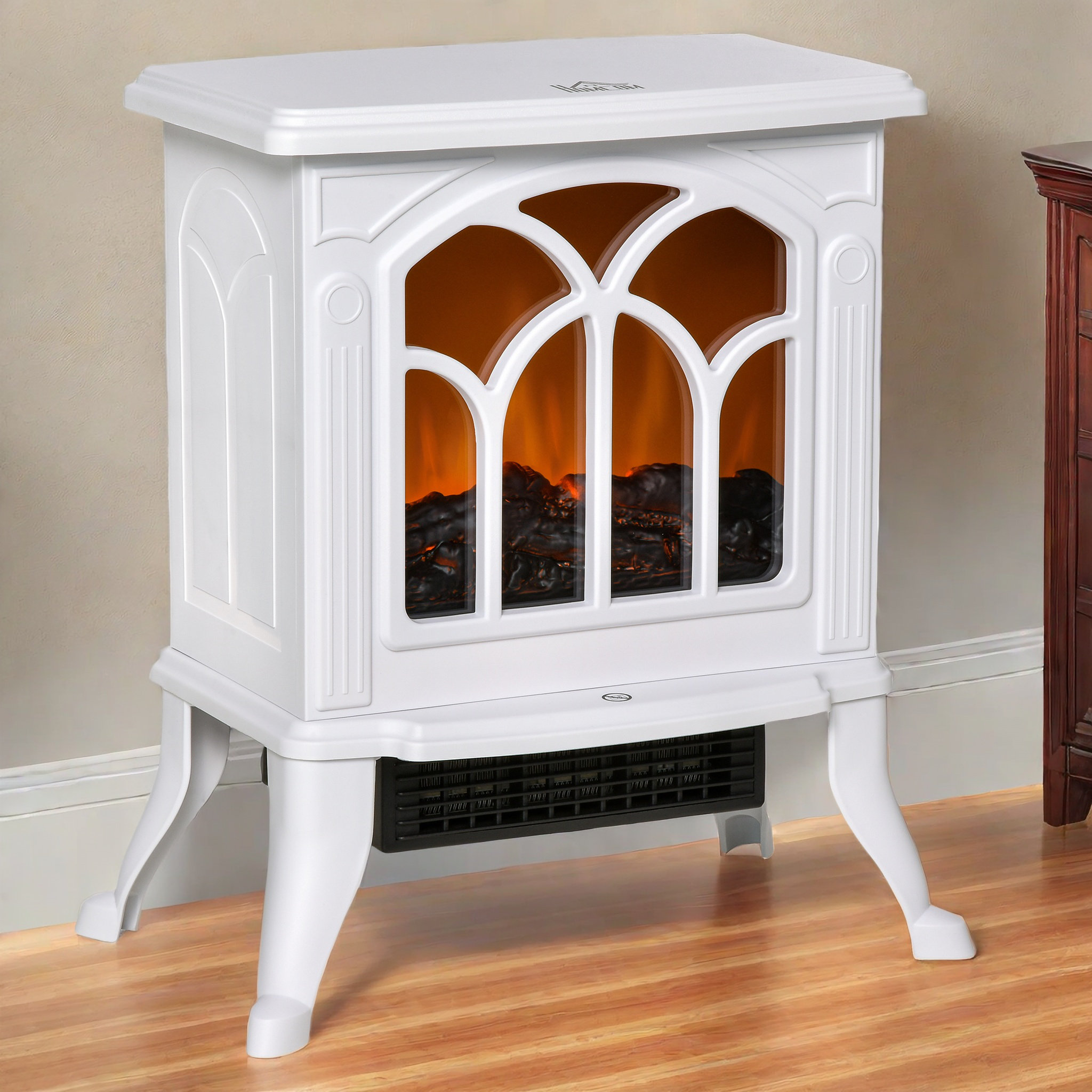 Winston Porter Electric Fireplace Stove With Artificial Logs And Flame ...