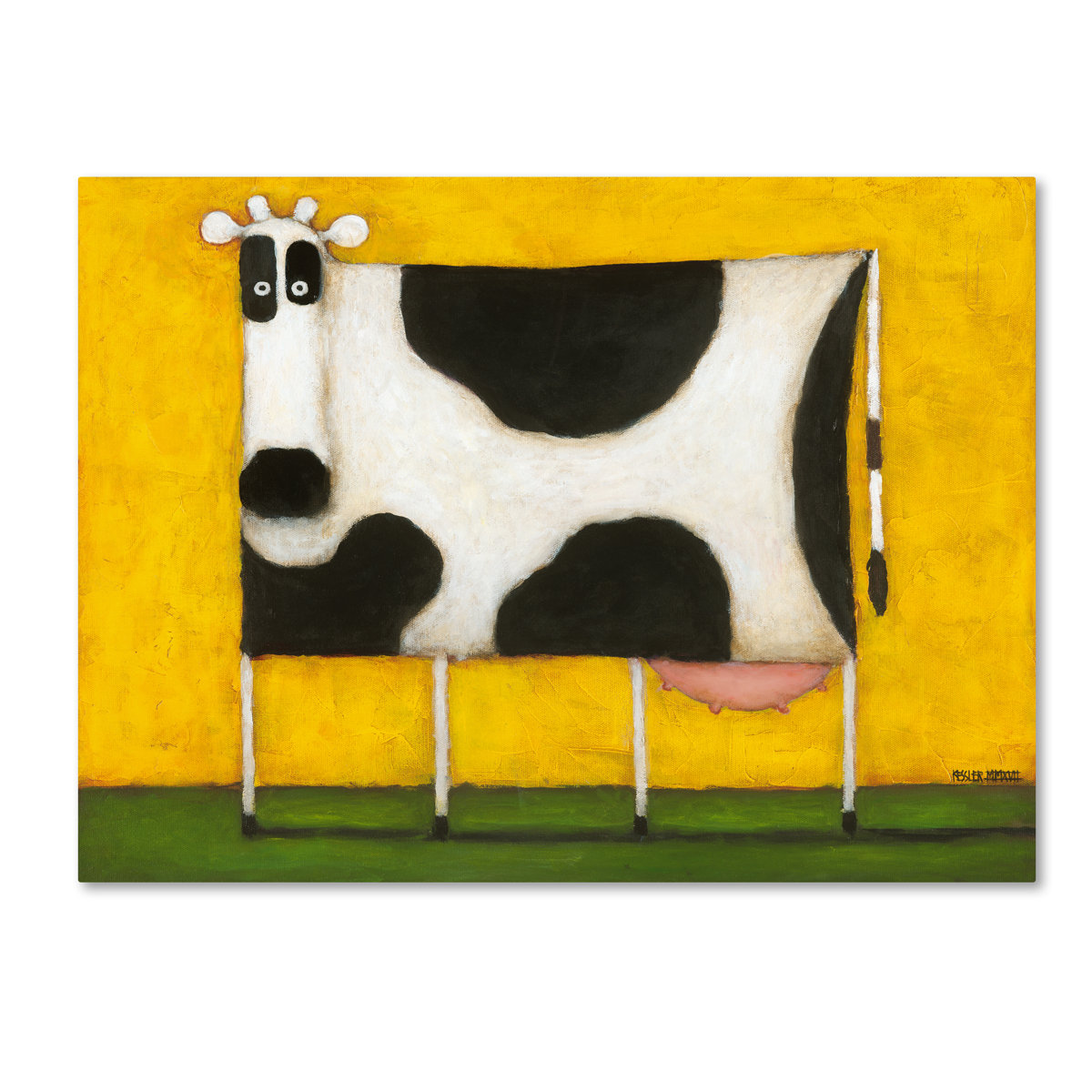 Winston Porter 'Yellow Cow' Print on Wrapped Canvas & Reviews | Wayfair