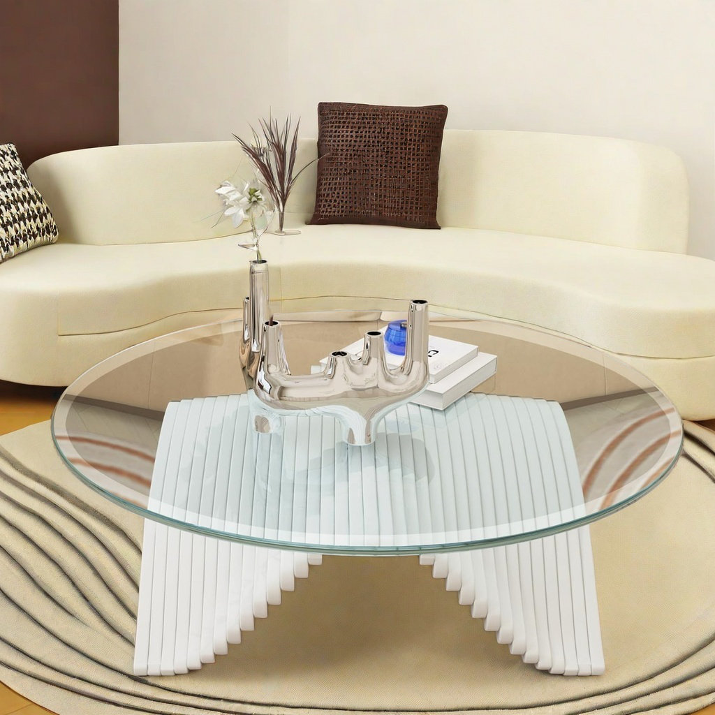 Lark Manor™ Karthic Transparent Glass Dining Table Top, Round Glass ...