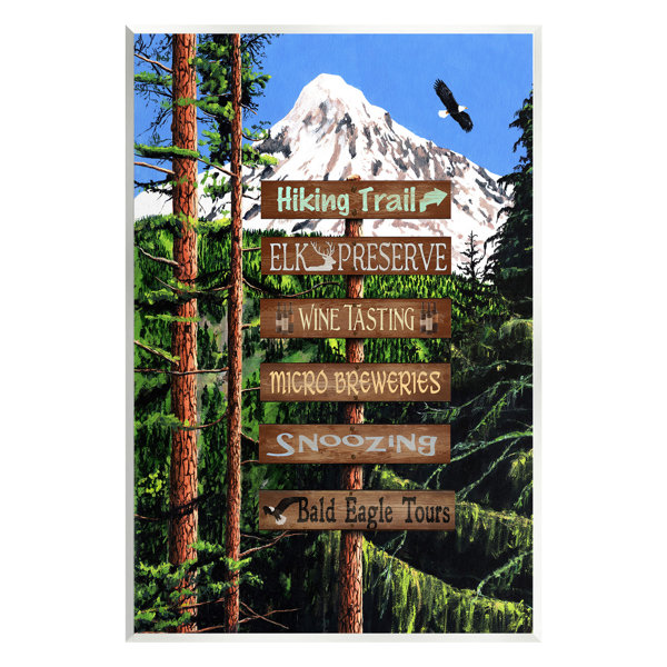 Stupell Industries Woodland Activities Sign Wall Plaque Art by Gail ...