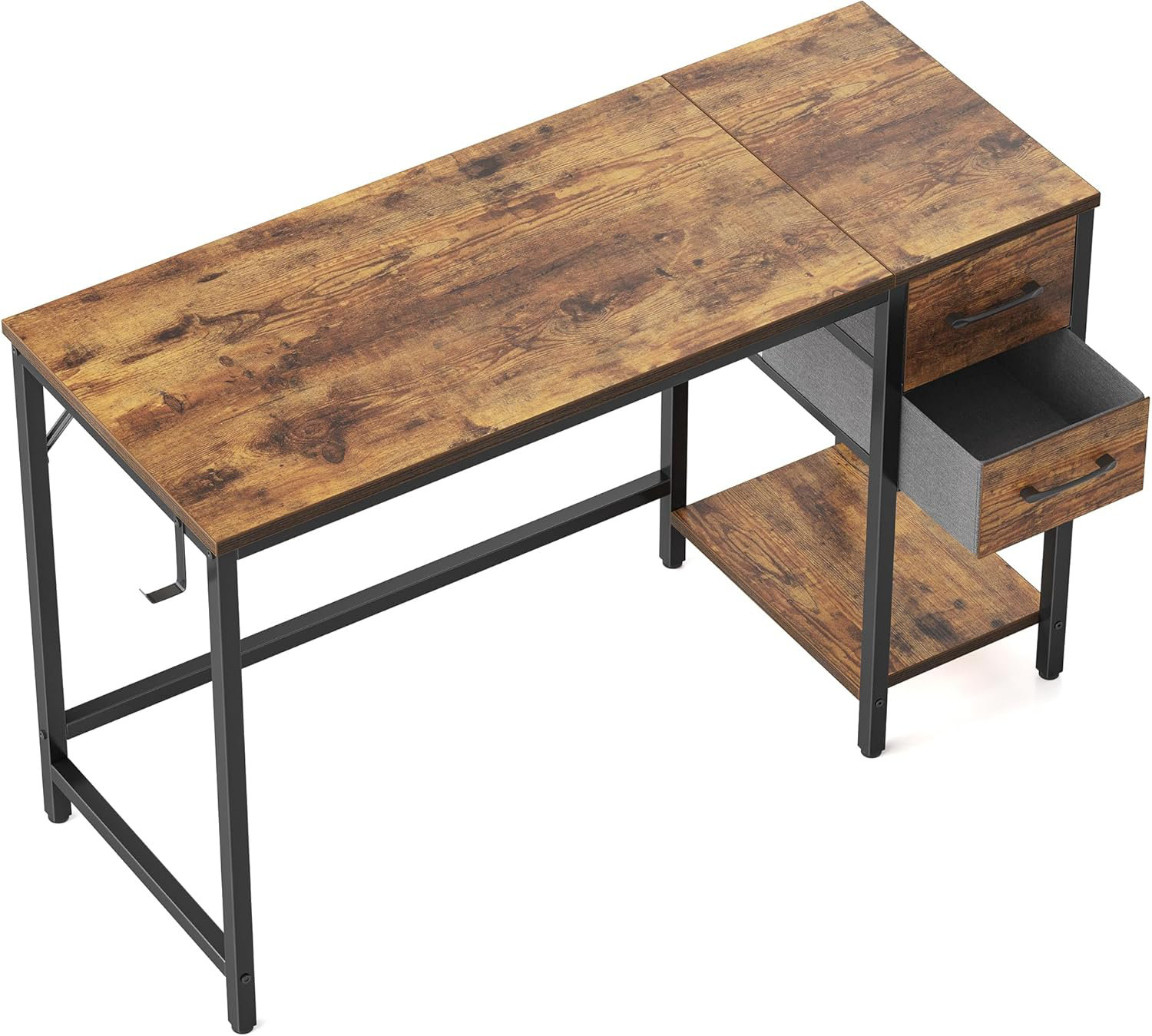 Ivy Bronx Compact Home Office Desk With Dual Drawers And Shelf ...