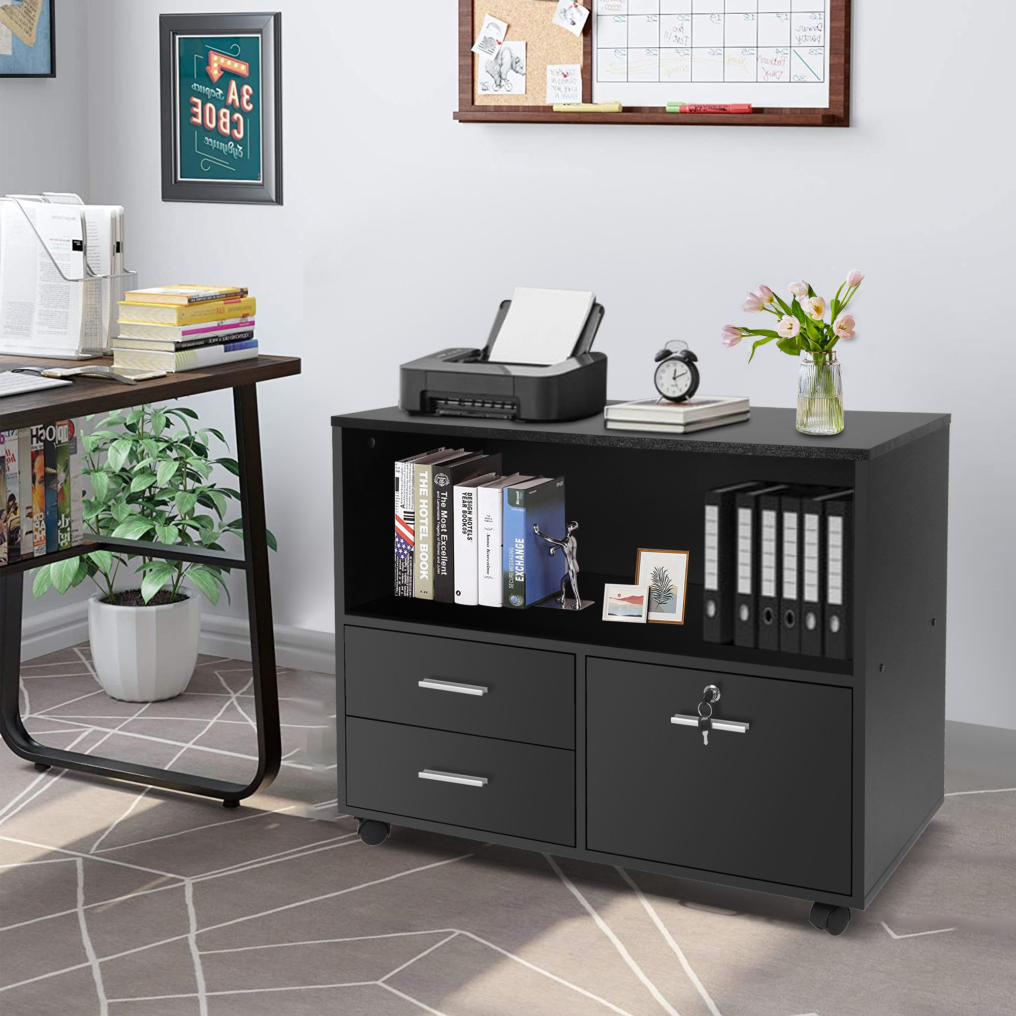 Latitude Run® 3 Drawer Mobile Lateral Filing Cabinet - Wayfair Canada