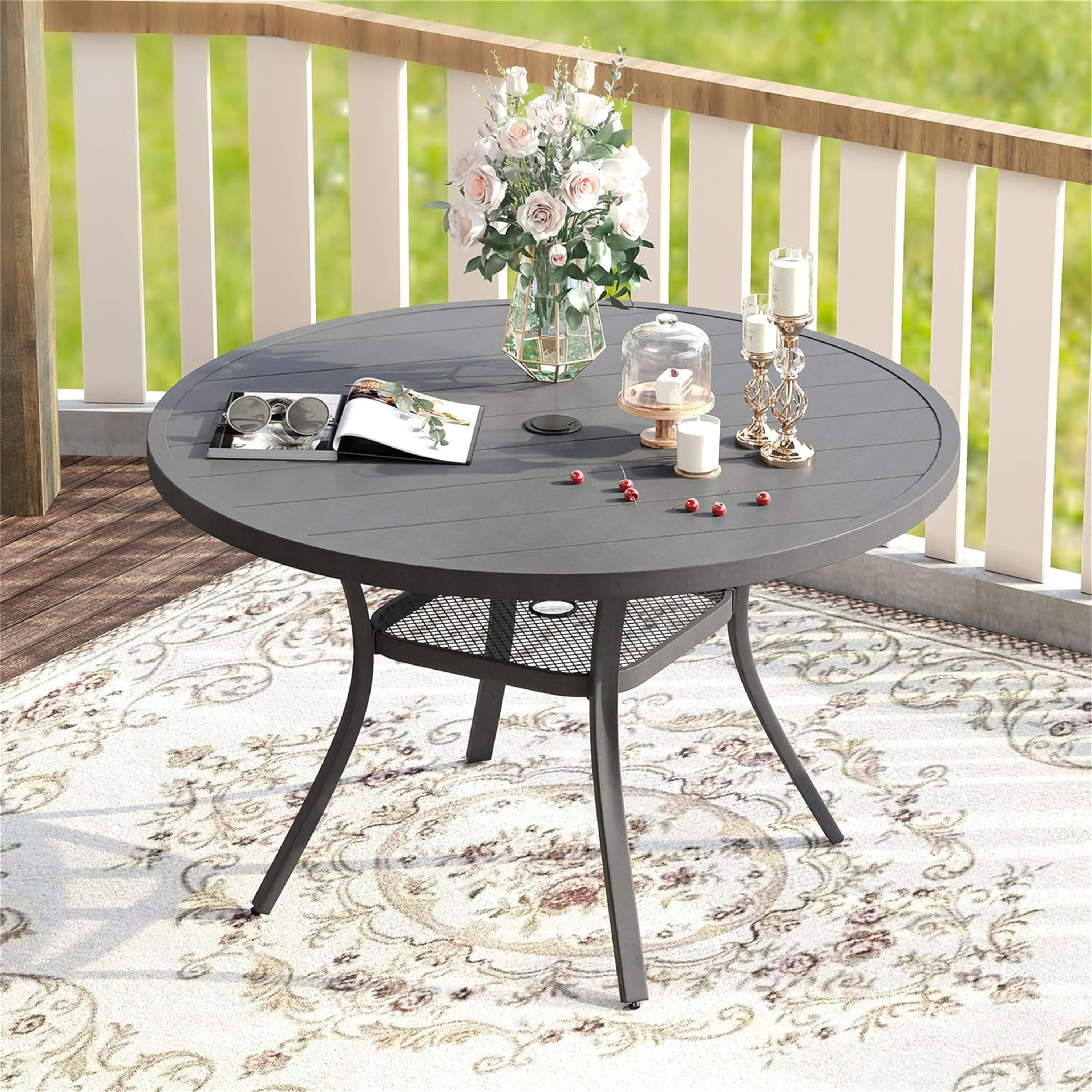Lark Manor Outdoor Round Patio Table for Lawn Garden - Wayfair Canada