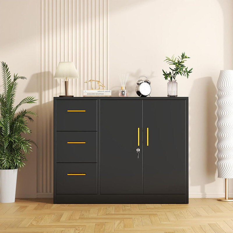 Mercer41 Lateral File Cabinet with 3 Drawers, Metal File Storage ...