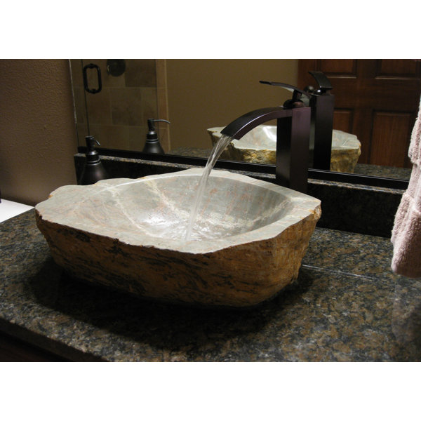 Novatto 17'' Gray Stone Specialty Vessel Bathroom Sink | Wayfair