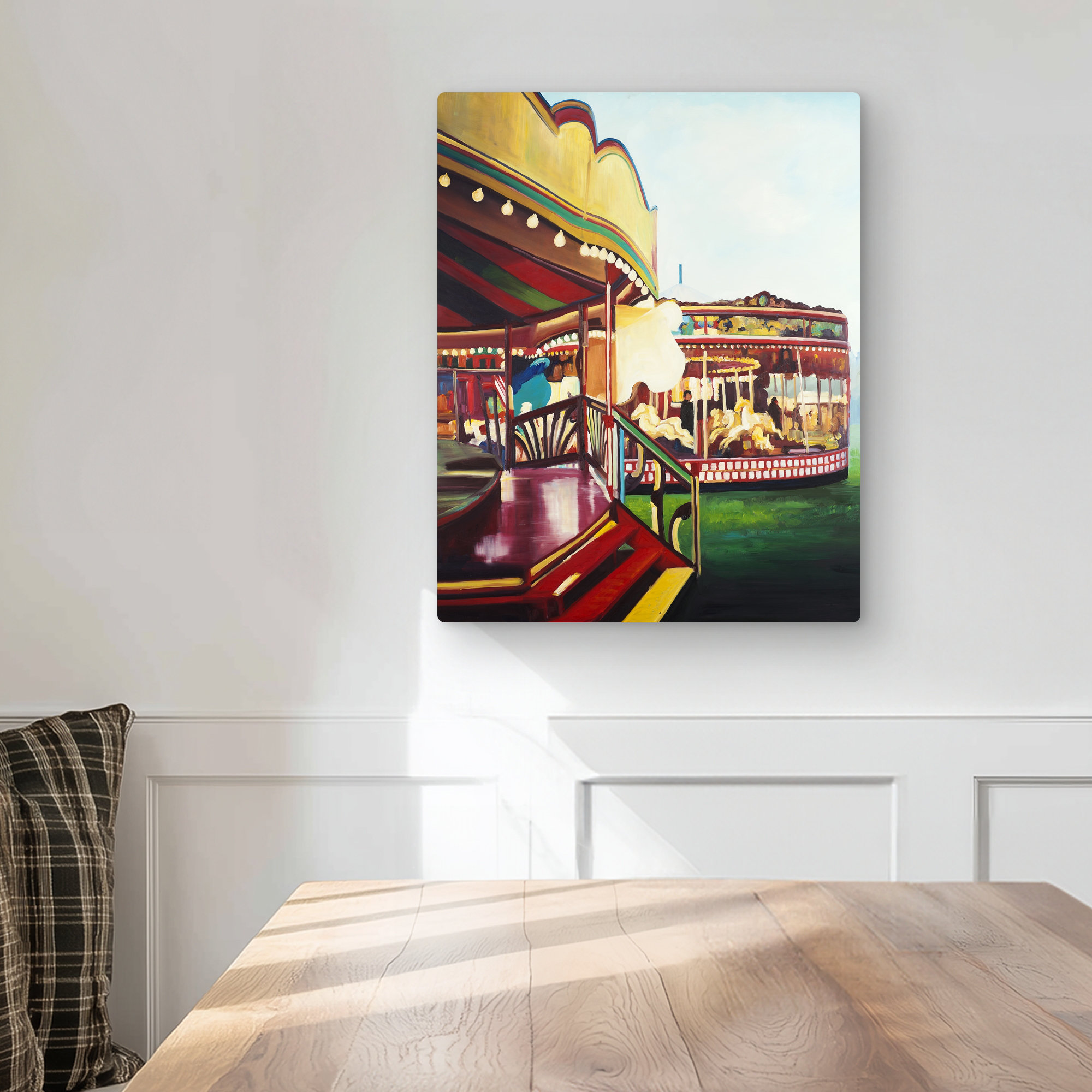 Lark Manor™ Carousel in a carnaval - Metal Print for Hobbies Bedroom ...