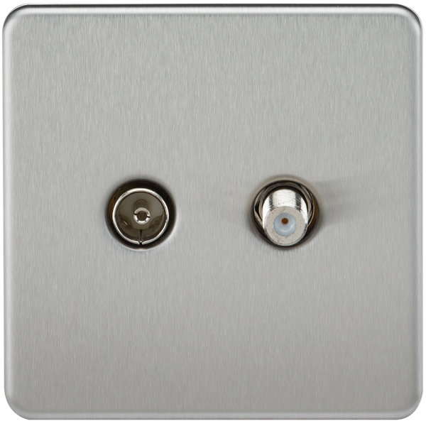 Knightsbridge Screwless TV & SAT TV Outlet (Isolated) | Wayfair.co.uk