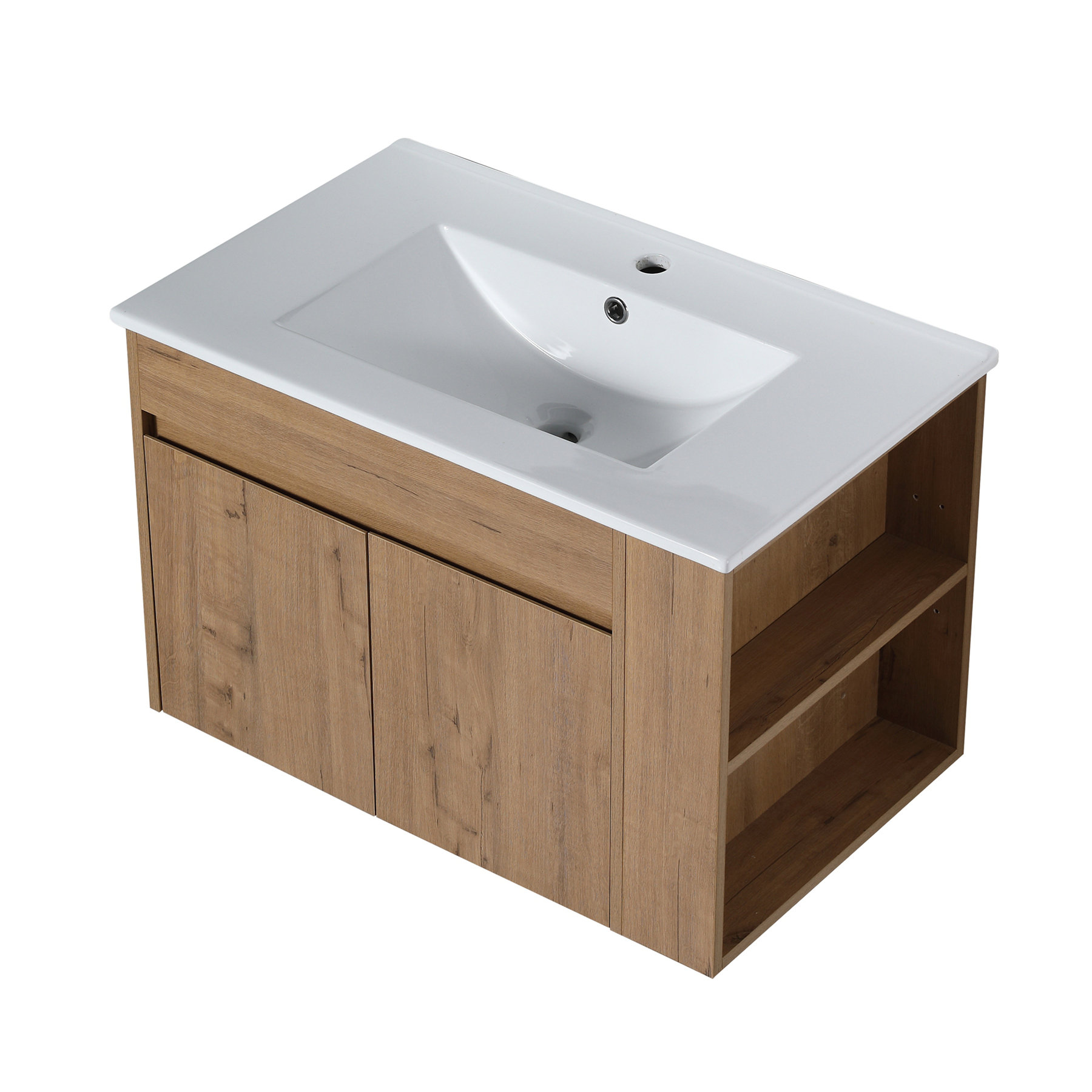 Ebern Designs 30 Inch Bathroom Vanity With Ceramic Basin | Wayfair