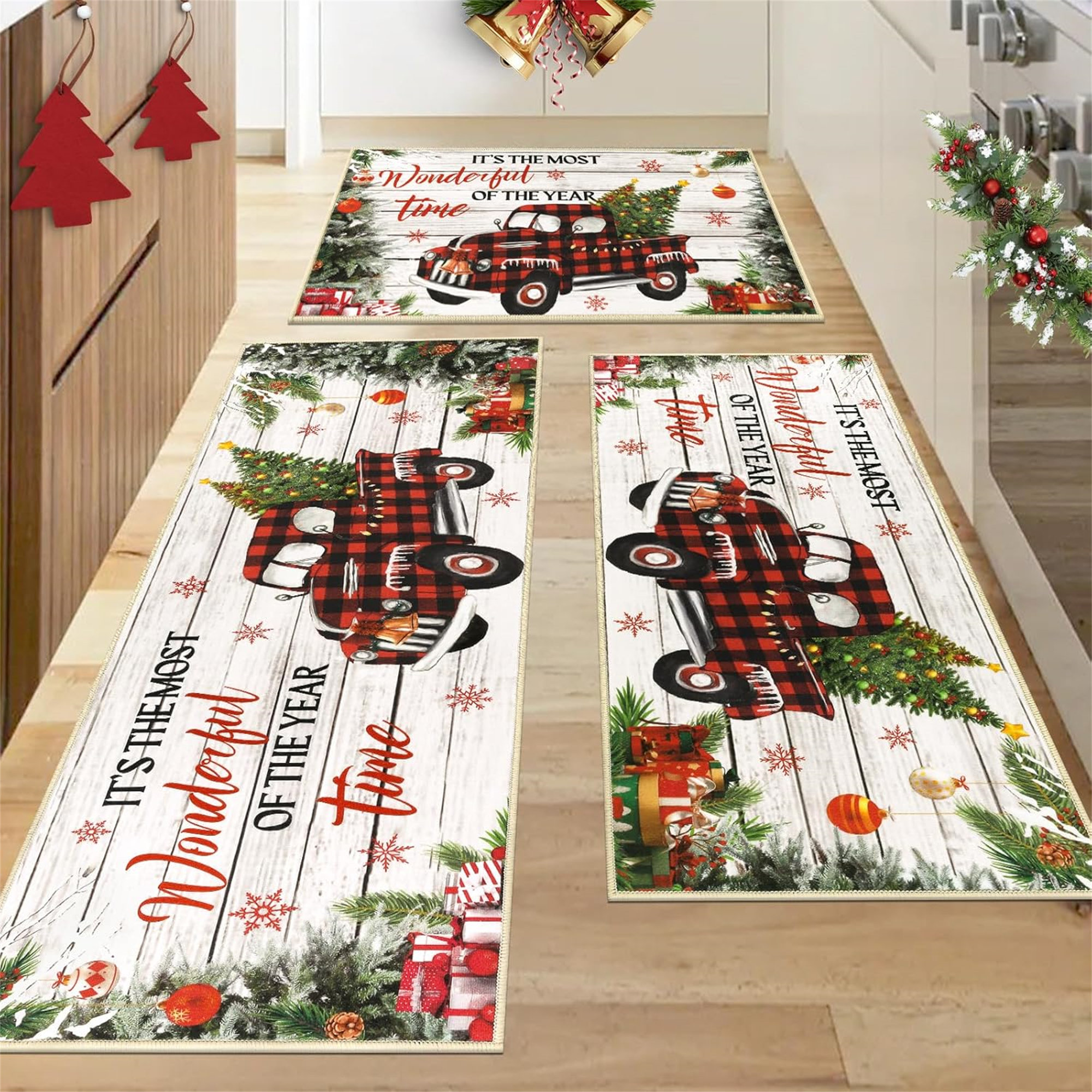 The Holiday Aisle® Christmas Kitchen Rug & Reviews | Wayfair