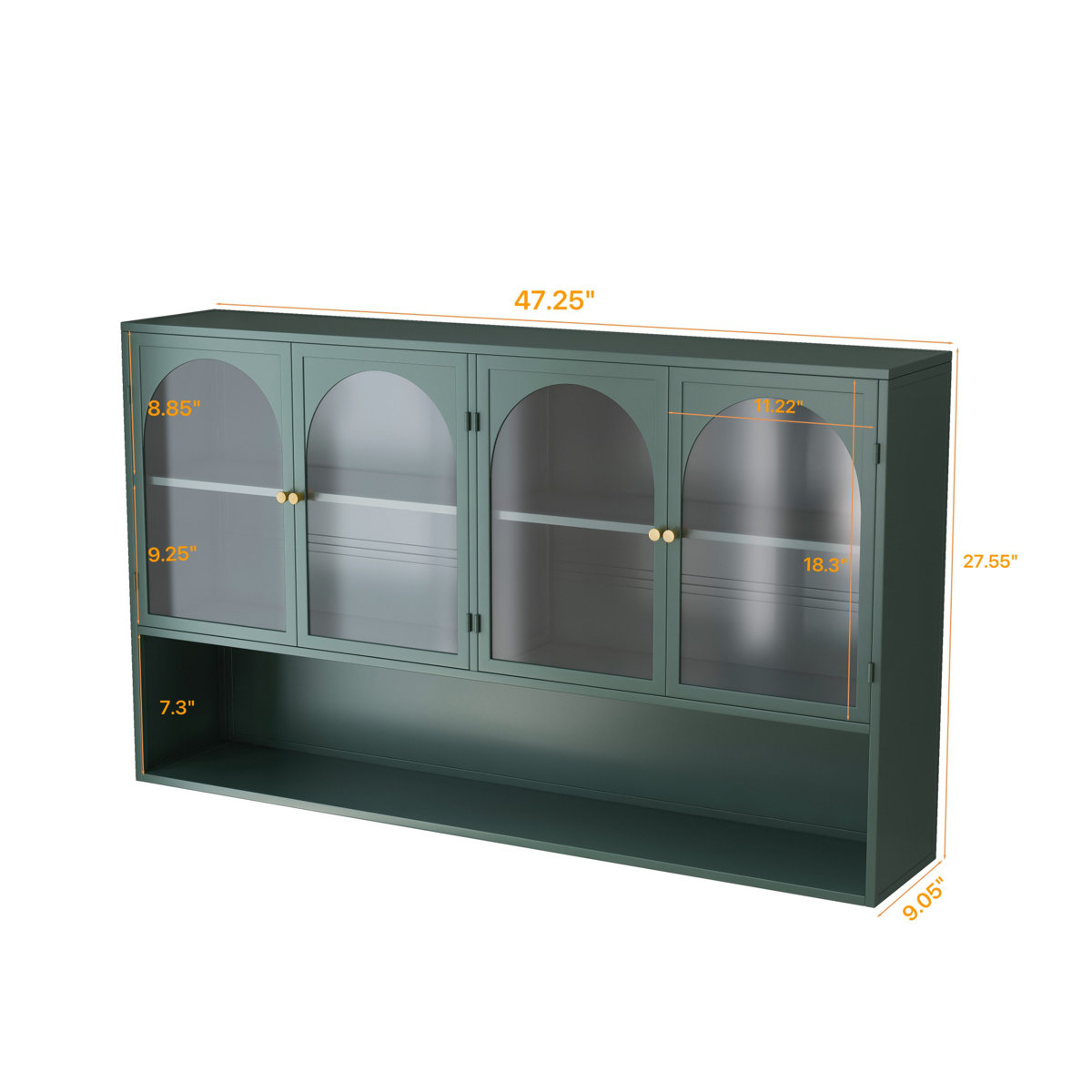 INLE 47.25" Four-door Glass Wall Cabinet Storage | Wayfair