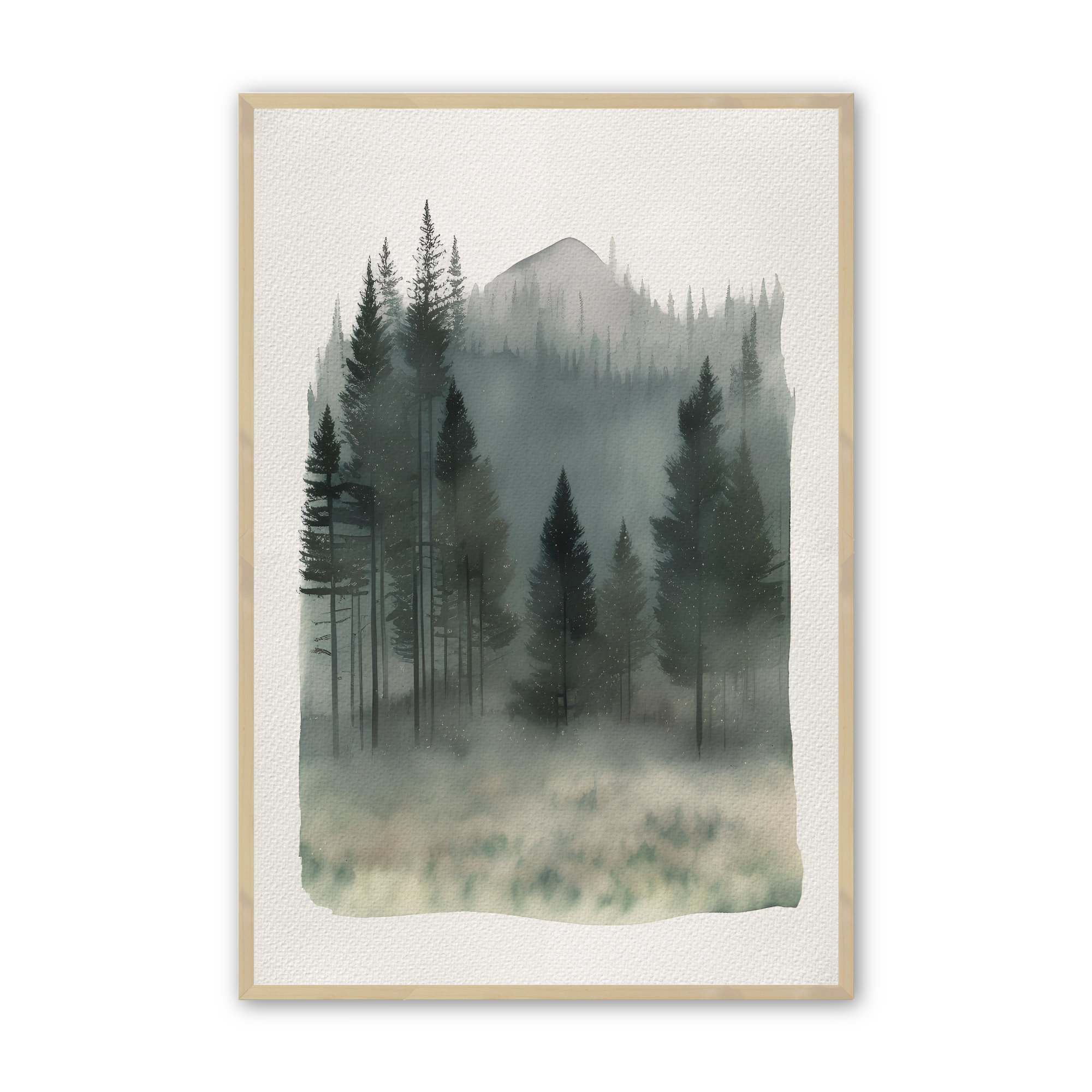 Millwood Pines 16" x 12" Mystique Forest Reverie III Print in Raw Maple ...