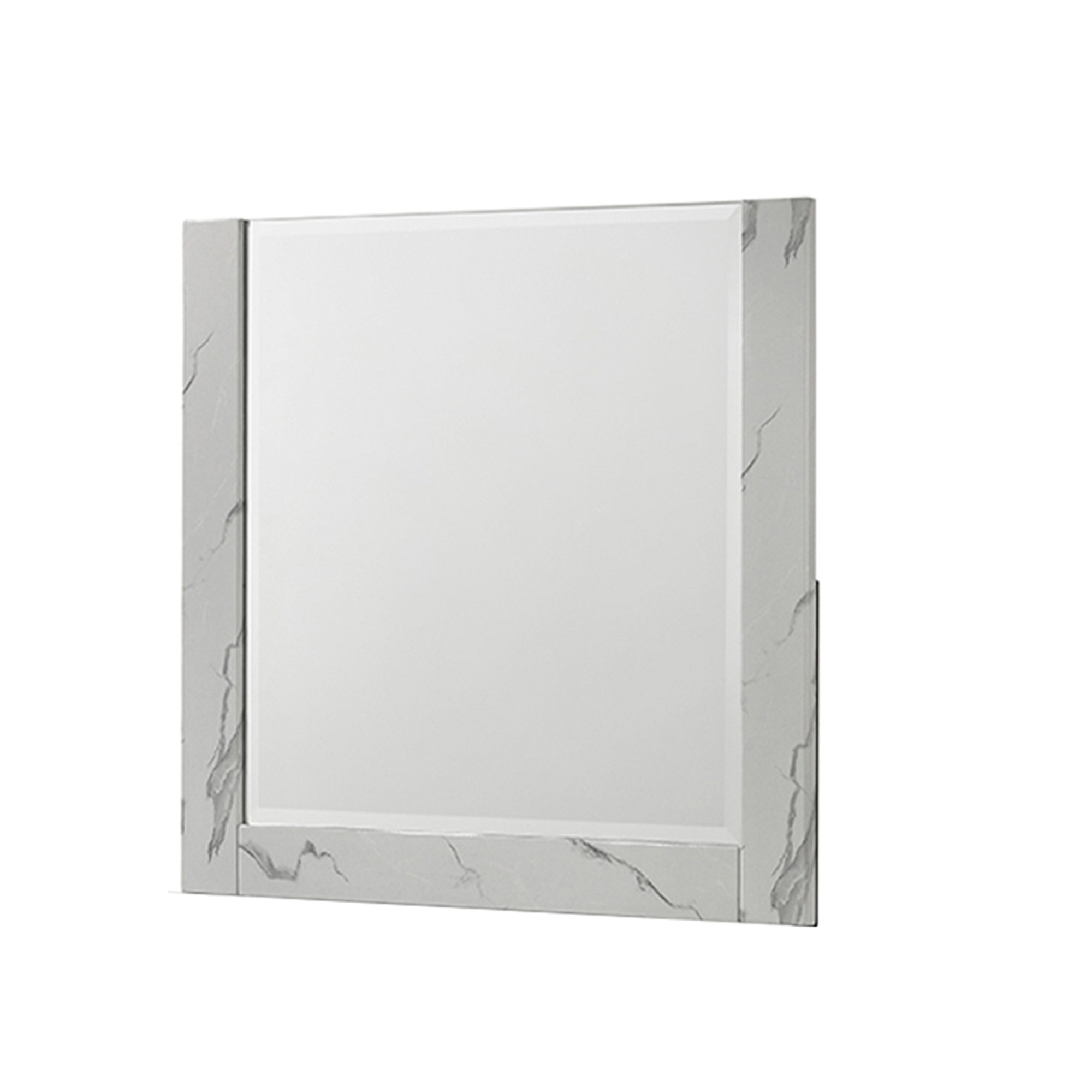 Brayden Studio® Mist Mirror – Two-Tone High-Gloss Marble & Lacquer ...
