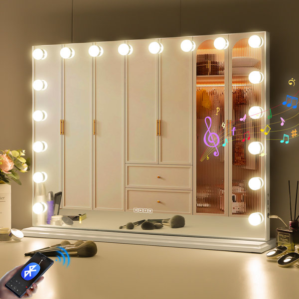 Blue Elephant Vanity Rectangle Bluetooth LED Metal Mirror & Reviews ...