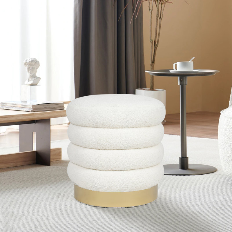 Mercer41 Mithusa 15.94" Wide Round Footstool Ottoman & Reviews | Wayfair