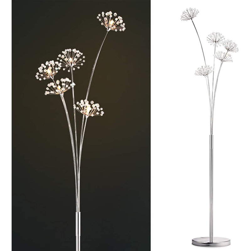 Rosdorf Park 69 Inch Crystal Dandelion 5-Light LED Floor Lamp & Reviews ...