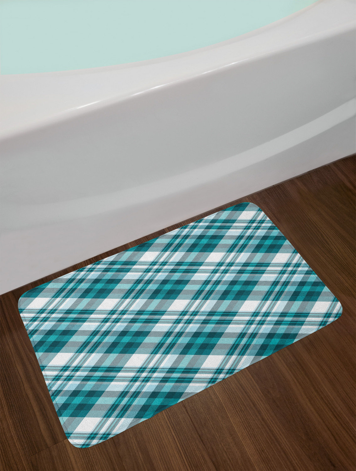 East Urban Home Plaid Bath Rug | Wayfair
