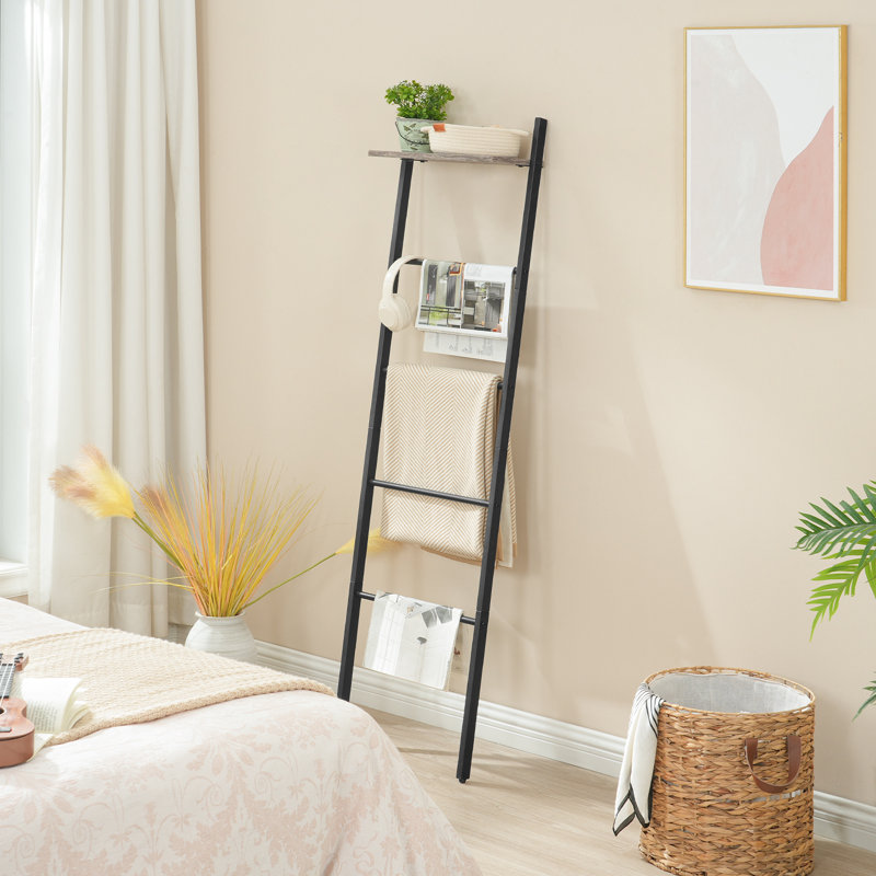 17 Stories 61'' Tall Blanket Ladder with Storage Shelf & Reviews | Wayfair