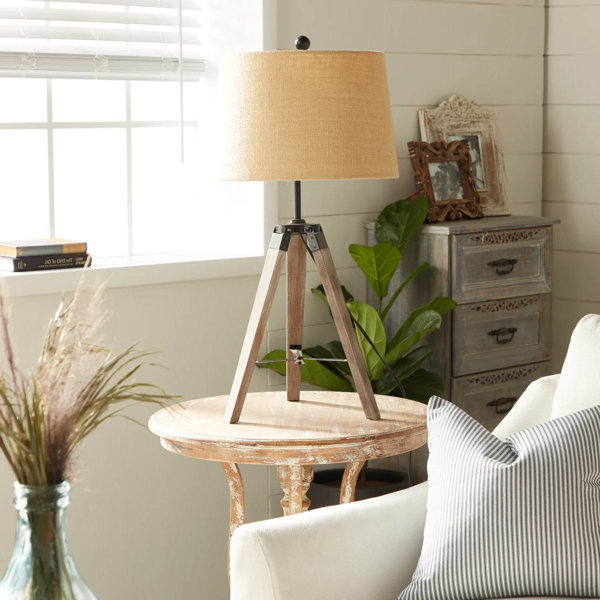 Gracie Oaks Elainy Weathered 31" Brown Tripod Table Lamp Set & Reviews ...