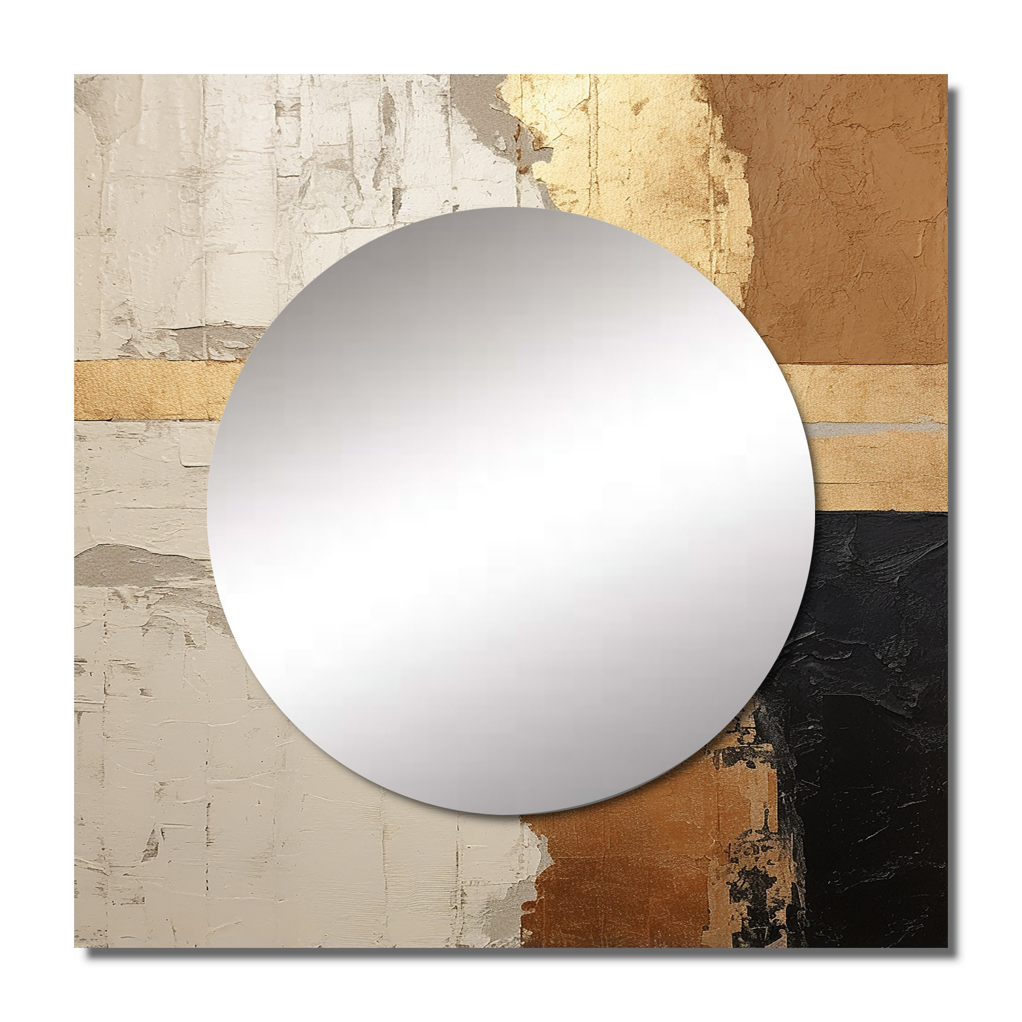 Ebern Designs Gracesyn - Abstract Collages Square Mirror For Wall Art ...