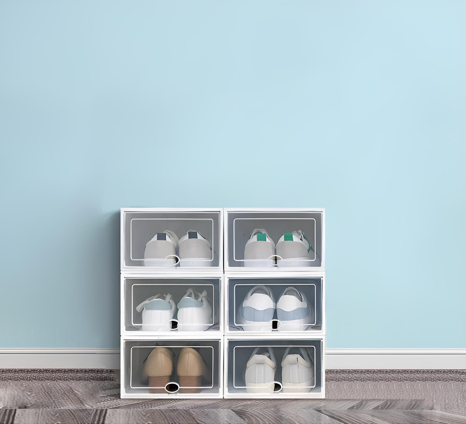 Rebrilliant Thickened Dustproof Flip-Top Shoe Box, Transparent Drawer ...