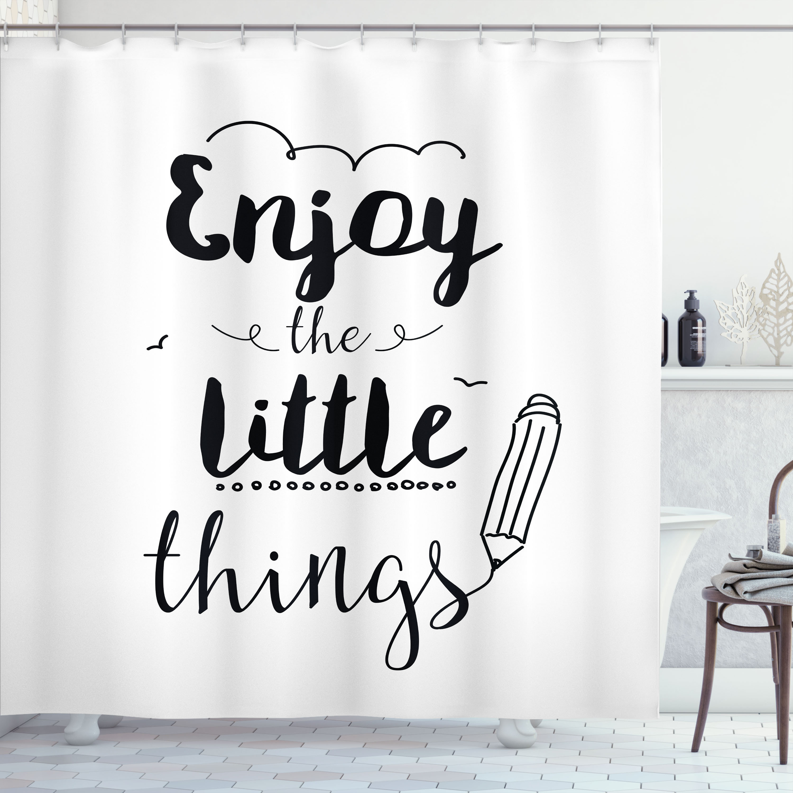 Astoria Grand Saying Shower Curtain Words of Wisdom Phrase Black and ...