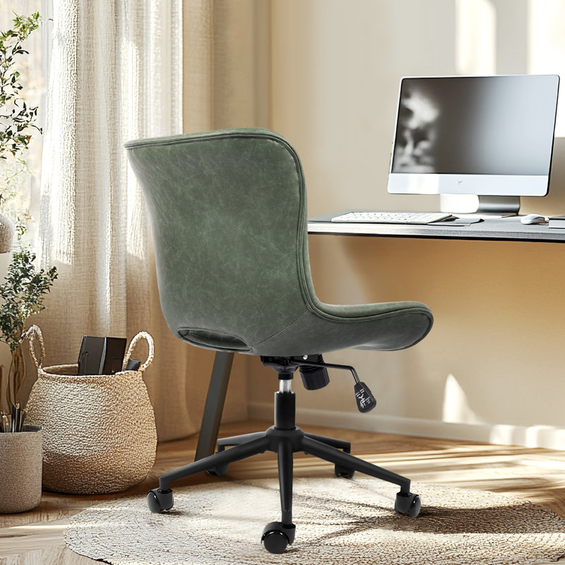 George Oliver Upholstered Armless Home Office Chair Small Desk Chair ...