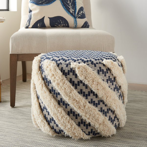 Dakota Fields Pouf rond à motif géométrique Touffeté 18 " et ...