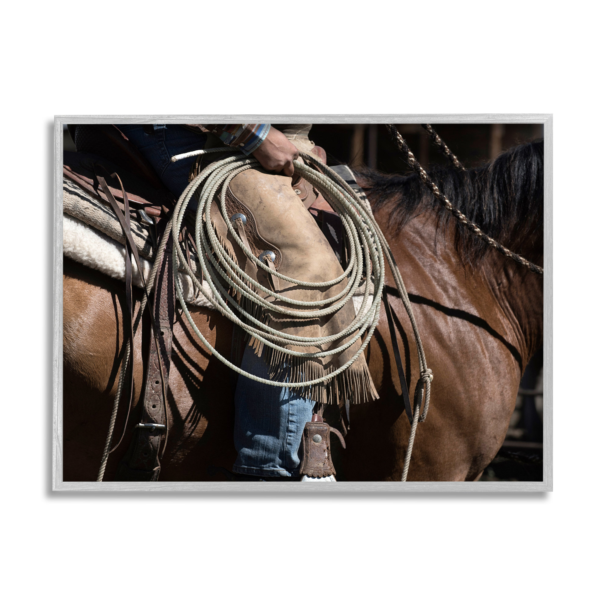 Stupell Industries Southwestern Cowboy & Lasso Canvas Wall Art Design ...