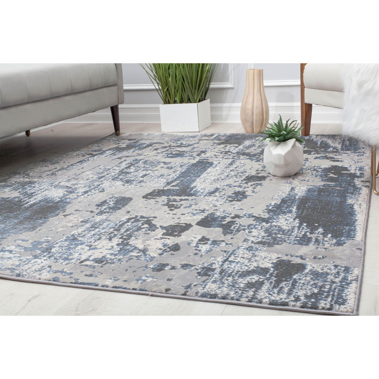 17 Stories Navarra Abstract Gray Area Rug & Reviews | Wayfair