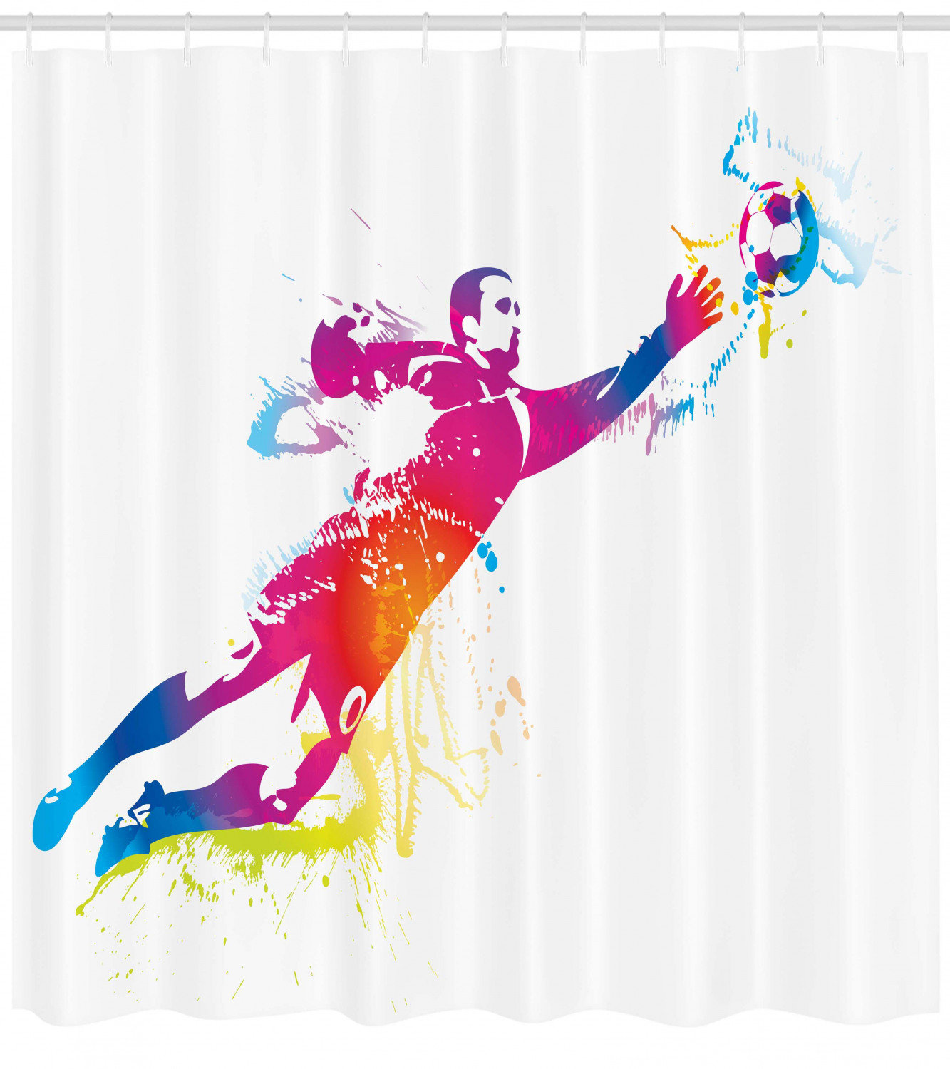 Ambesonne Soccer Shower Curtain Set + Hooks | Wayfair